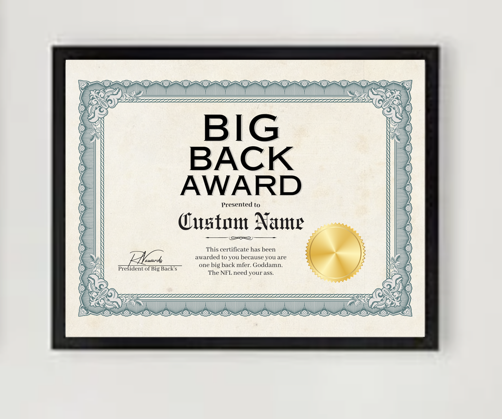 Big Back Award – RN Awards